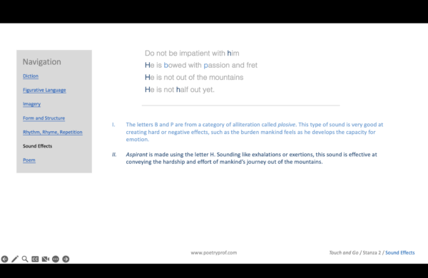Touch and Go – Poetry Prof